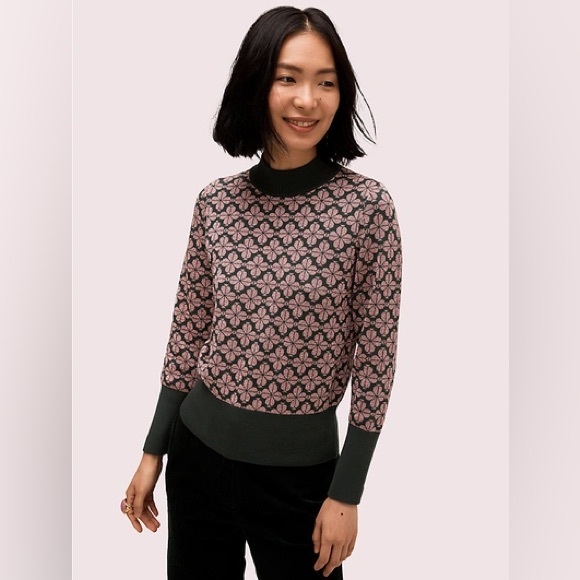 kate spade | Sweaters | Euc Kate Spade Metallic Cottonblend Jacquard ...